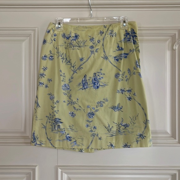 Talbots | Skirts | Talbots Toile Print 0 Cotton Fully Lined Skirt Made ...